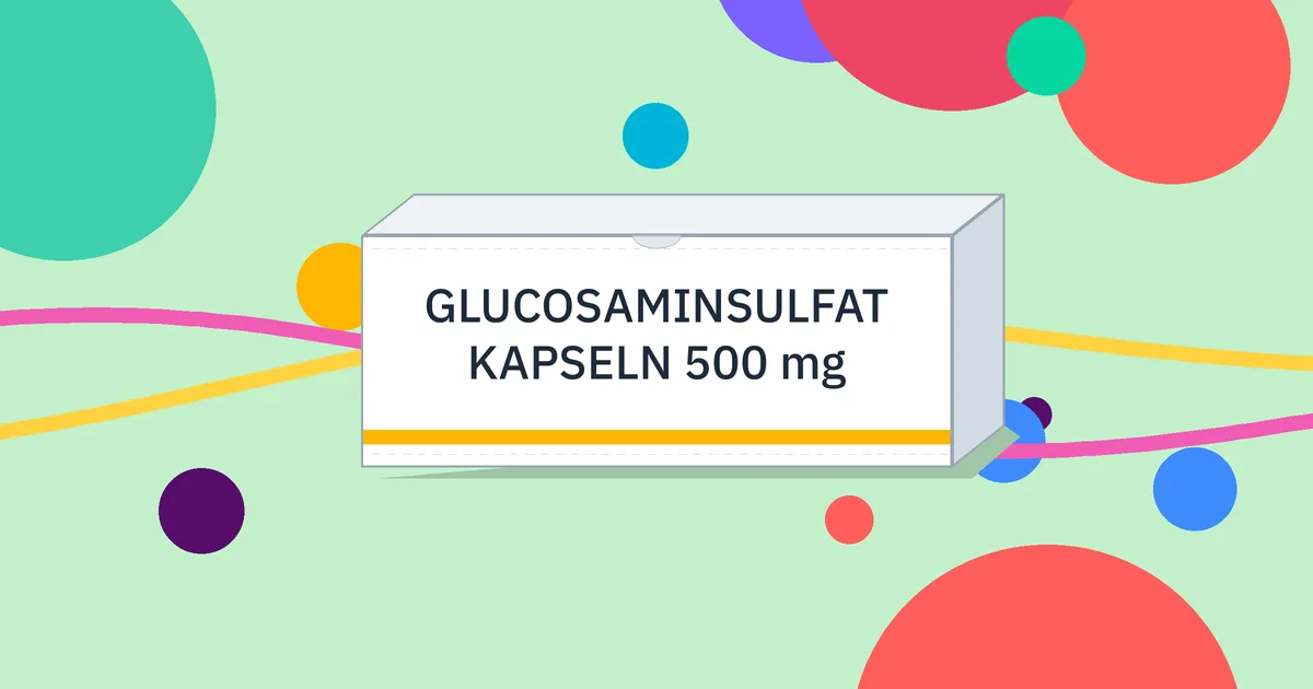 Symbolbild: Packung mit der Aufschrift GLUCOSAMINSULFAT KAPSELN 500 mg (PZN 01887614) – Verfügbarkeit und Bezug in Apotheken in Frankfurt am Main