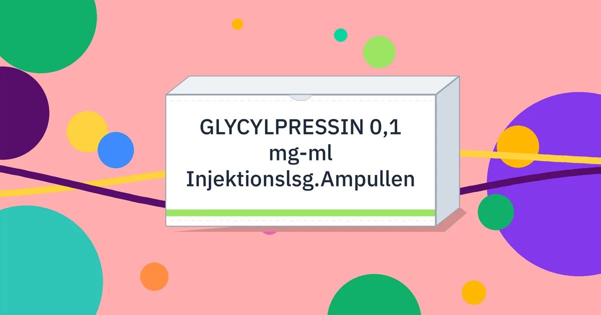 Symbolbild: Packung mit der Aufschrift GLYCYLPRESSIN 0,1 mg-ml Injektionslsg.Ampullen (PZN 05496483) – Verfügbarkeit und Bezug in Apotheken in Frankfurt am Main