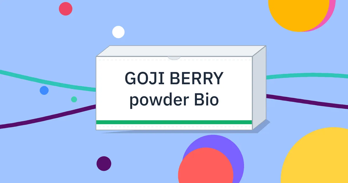 Symbolbild: Packung mit der Aufschrift GOJI BERRY powder Bio (PZN 18412507) – Verfügbarkeit und Bezug in Apotheken in Frankfurt am Main