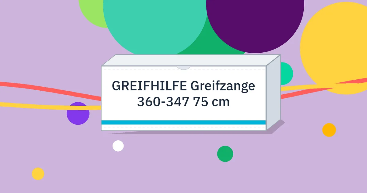 Symbolbild: Packung mit der Aufschrift GREIFHILFE Greifzange 360-347 75 cm (PZN 10245926) – Verfügbarkeit und Bezug in Apotheken in Frankfurt am Main