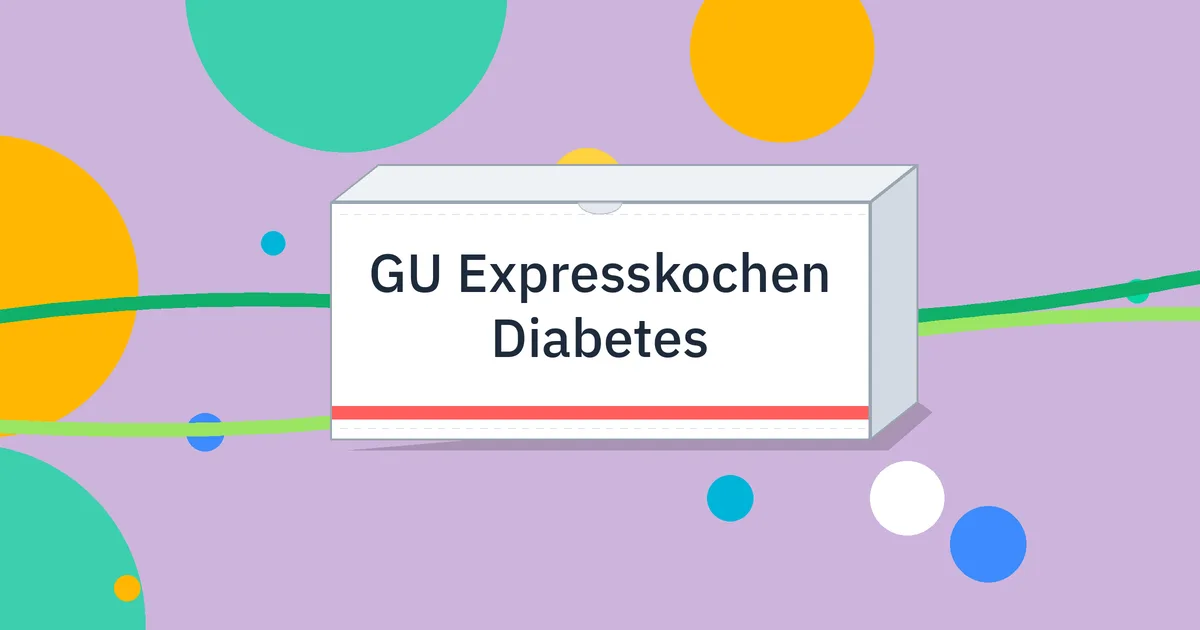 Symbolbild: Packung mit der Aufschrift GU Expresskochen Diabetes (PZN 13749923) – Verfügbarkeit und Bezug in Apotheken in Frankfurt am Main