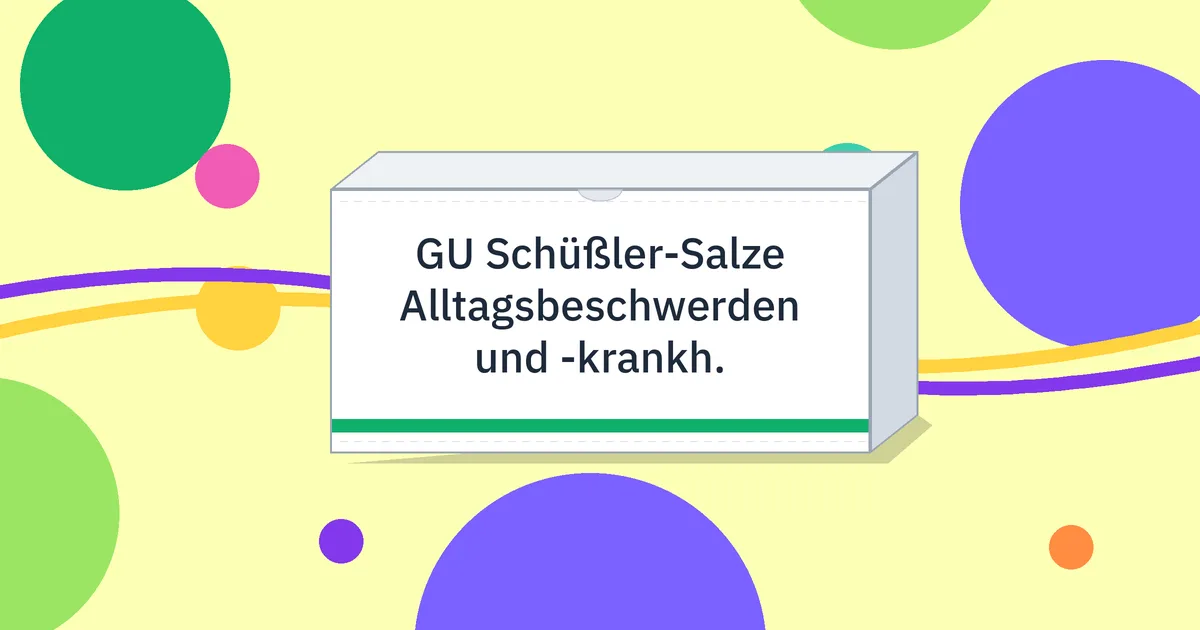 Symbolbild: Packung mit der Aufschrift GU Schüßler-Salze Alltagsbeschwerden und -krankh. (PZN 12485988) – Verfügbarkeit und Bezug in Apotheken in Frankfurt am Main