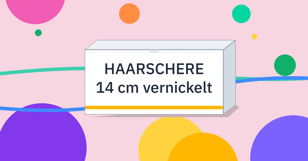 Symbolbild: Packung mit der Aufschrift HAARSCHERE 14 cm vernickelt (PZN 17287023) – Verfügbarkeit und Bezug in Apotheken in Frankfurt am Main