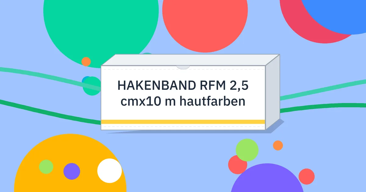 Symbolbild: Packung mit der Aufschrift HAKENBAND RFM 2,5 cmx10 m hautfarben (PZN 06490407) – Verfügbarkeit und Bezug in Apotheken in Frankfurt am Main