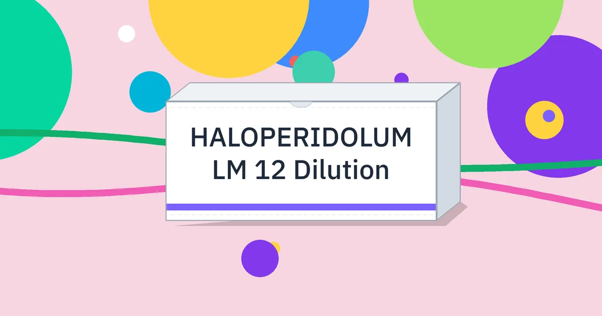 Symbolbild: Packung mit der Aufschrift HALOPERIDOLUM LM 12 Dilution (PZN 12883507) – Verfügbarkeit und Bezug in Apotheken in Frankfurt am Main