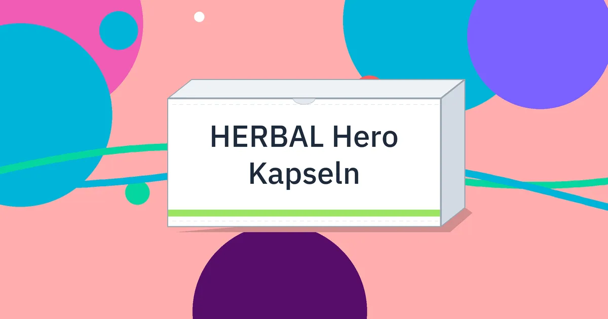 Symbolbild: Packung mit der Aufschrift HERBAL Hero Kapseln (PZN 19380011) – Verfügbarkeit und Bezug in Apotheken in Frankfurt am Main