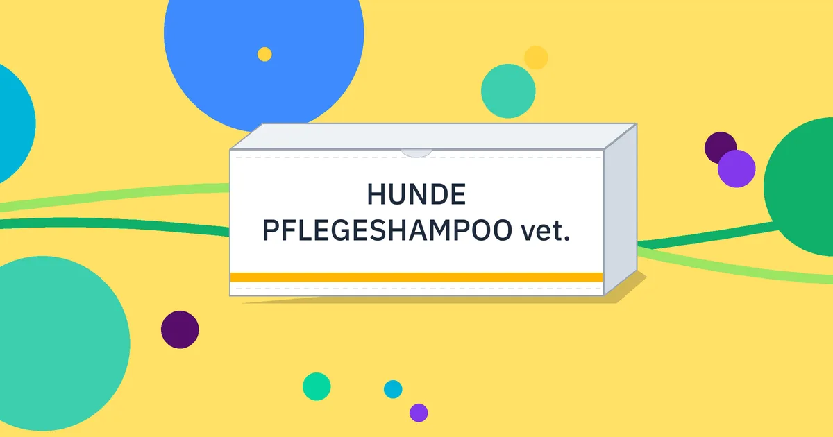 Symbolbild: Packung mit der Aufschrift HUNDE PFLEGESHAMPOO vet. (PZN 06831297) – Verfügbarkeit und Bezug in Apotheken in Frankfurt am Main