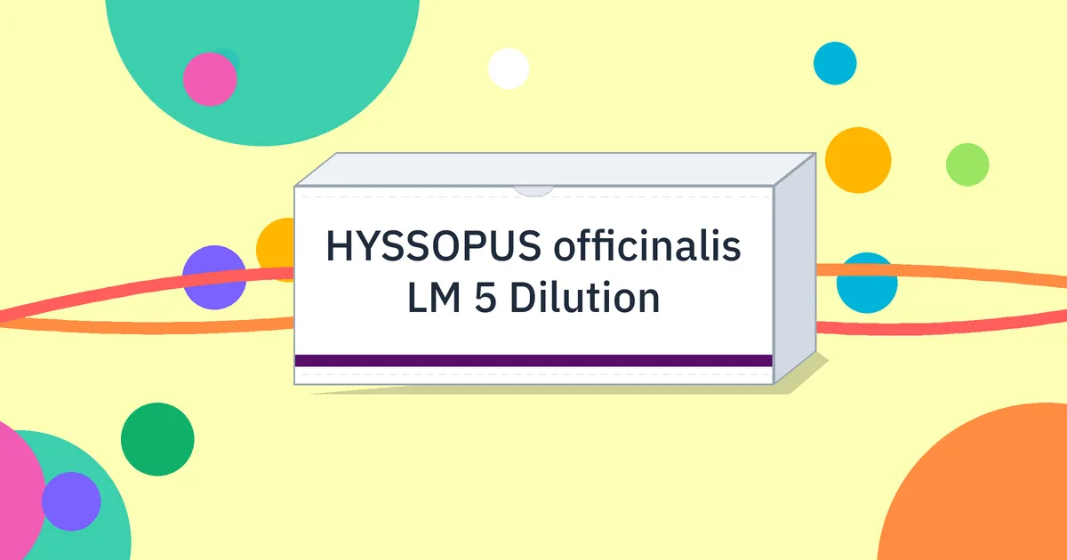 Symbolbild: Packung mit der Aufschrift HYSSOPUS officinalis LM 5 Dilution (PZN 13558063) – Verfügbarkeit und Bezug in Apotheken in Frankfurt am Main