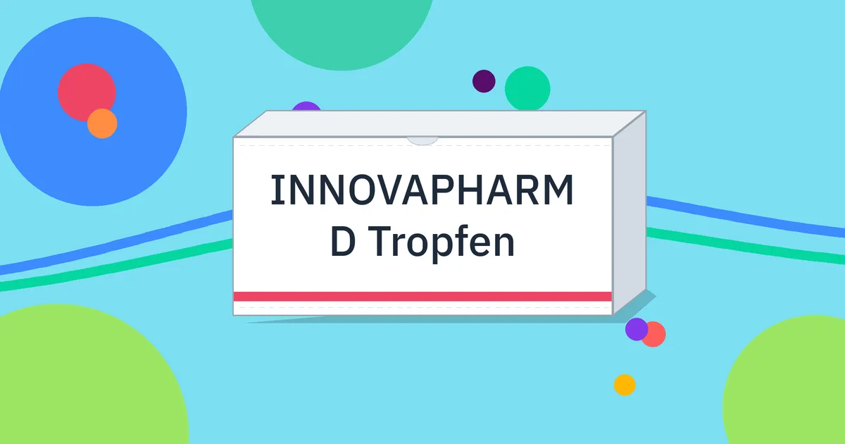 Symbolbild: Packung mit der Aufschrift INNOVAPHARM D Tropfen (PZN 10526223) – Verfügbarkeit und Bezug in Apotheken in Frankfurt am Main