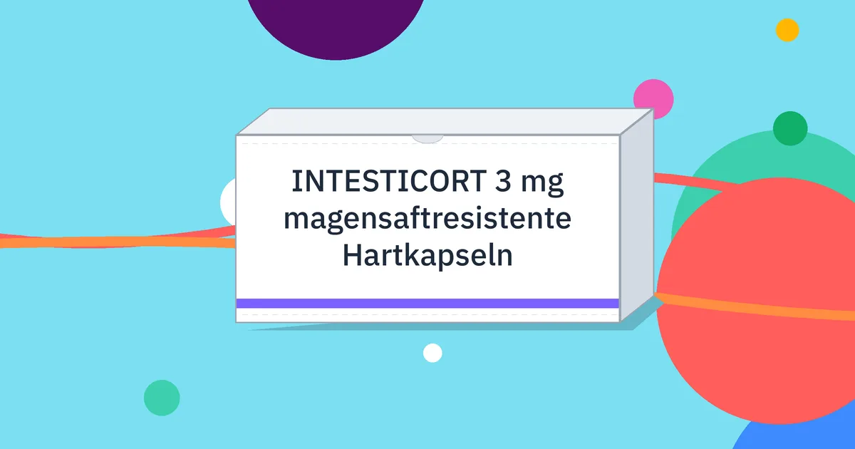Symbolbild: Packung mit der Aufschrift INTESTICORT 3 mg magensaftresistente Hartkapseln (PZN 15637708) – Verfügbarkeit und Bezug in Apotheken in Frankfurt am Main