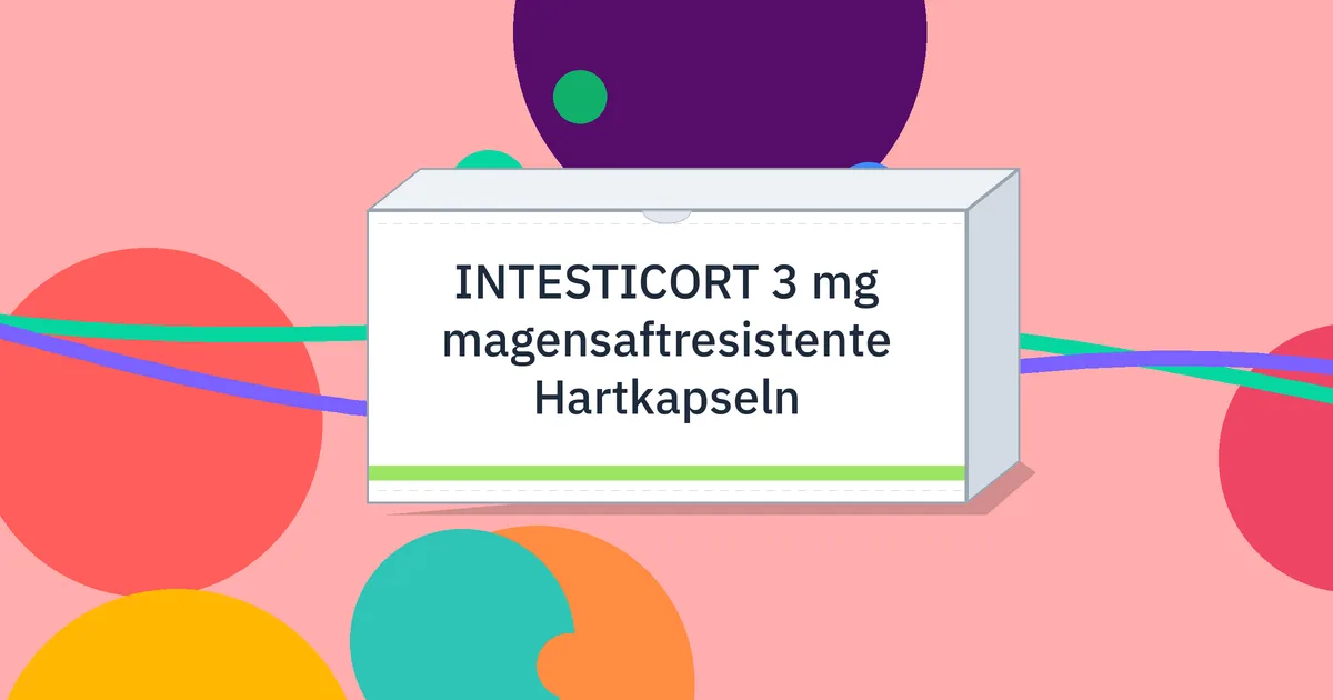 Symbolbild: Packung mit der Aufschrift INTESTICORT 3 mg magensaftresistente Hartkapseln (PZN 13969197) – Verfügbarkeit und Bezug in Apotheken in Frankfurt am Main