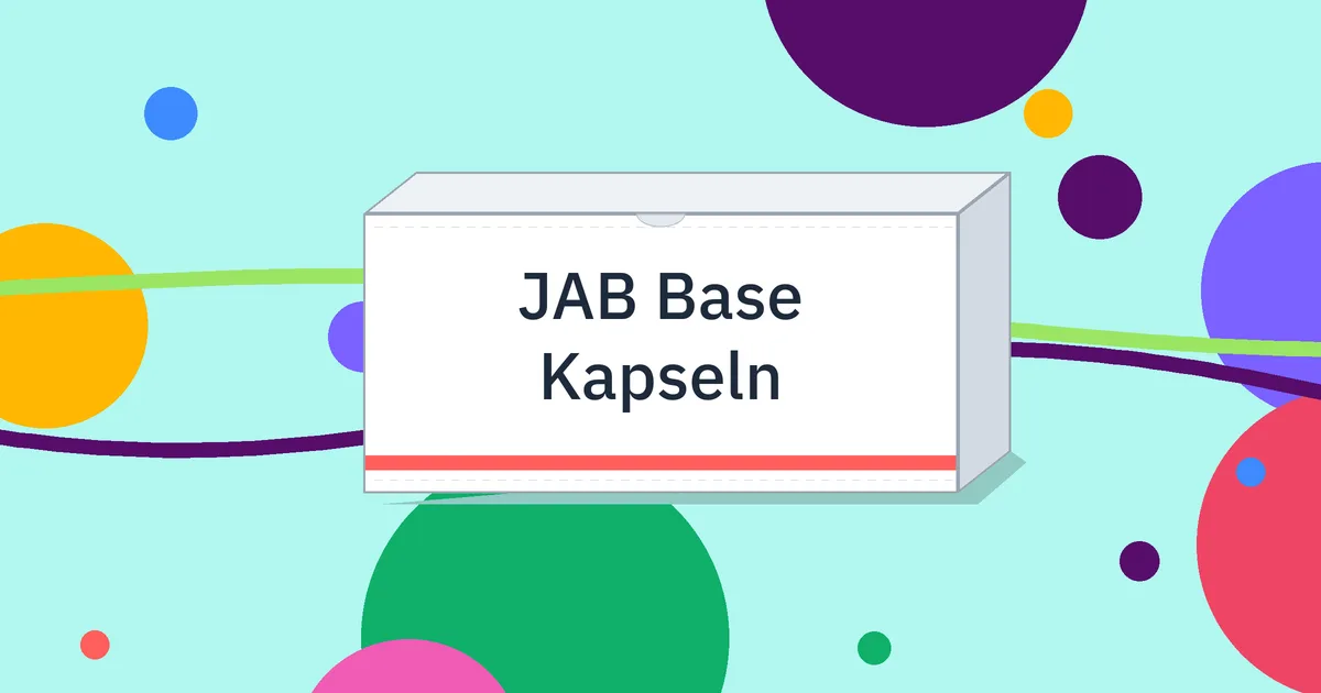 Symbolbild: Packung mit der Aufschrift JAB Base Kapseln (PZN 09940816) – Verfügbarkeit und Bezug in Apotheken in Frankfurt am Main