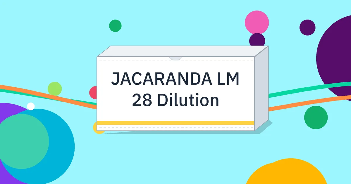 Symbolbild: Packung mit der Aufschrift JACARANDA LM 28 Dilution (PZN 13561585) – Verfügbarkeit und Bezug in Apotheken in Frankfurt am Main