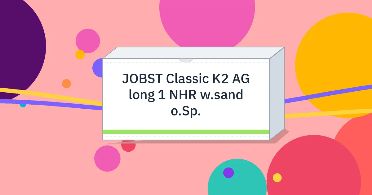 Symbolbild: Packung mit der Aufschrift JOBST Classic K2 AG long 1 NHR w.sand o.Sp. (PZN 11269900) – Verfügbarkeit und Bezug in Apotheken in Frankfurt am Main