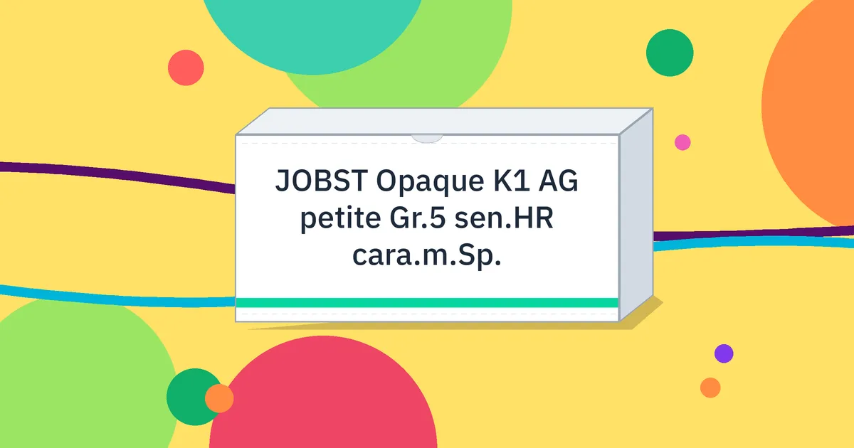 Symbolbild: Packung mit der Aufschrift JOBST Opaque K1 AG petite Gr.5 sen.HR cara.m.Sp. (PZN 13085475) – Verfügbarkeit und Bezug in Apotheken in Frankfurt am Main