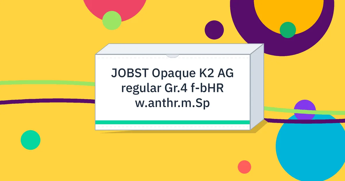 Symbolbild: Packung mit der Aufschrift JOBST Opaque K2 AG regular Gr.4 f-bHR w.anthr.m.Sp (PZN 16283081) – Verfügbarkeit und Bezug in Apotheken in Frankfurt am Main