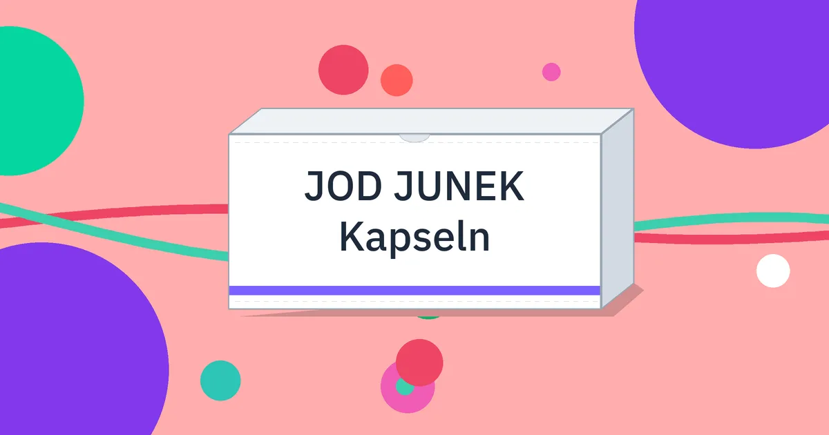 Symbolbild: Packung mit der Aufschrift JOD JUNEK Kapseln (PZN 01105712) – Verfügbarkeit und Bezug in Apotheken in Frankfurt am Main