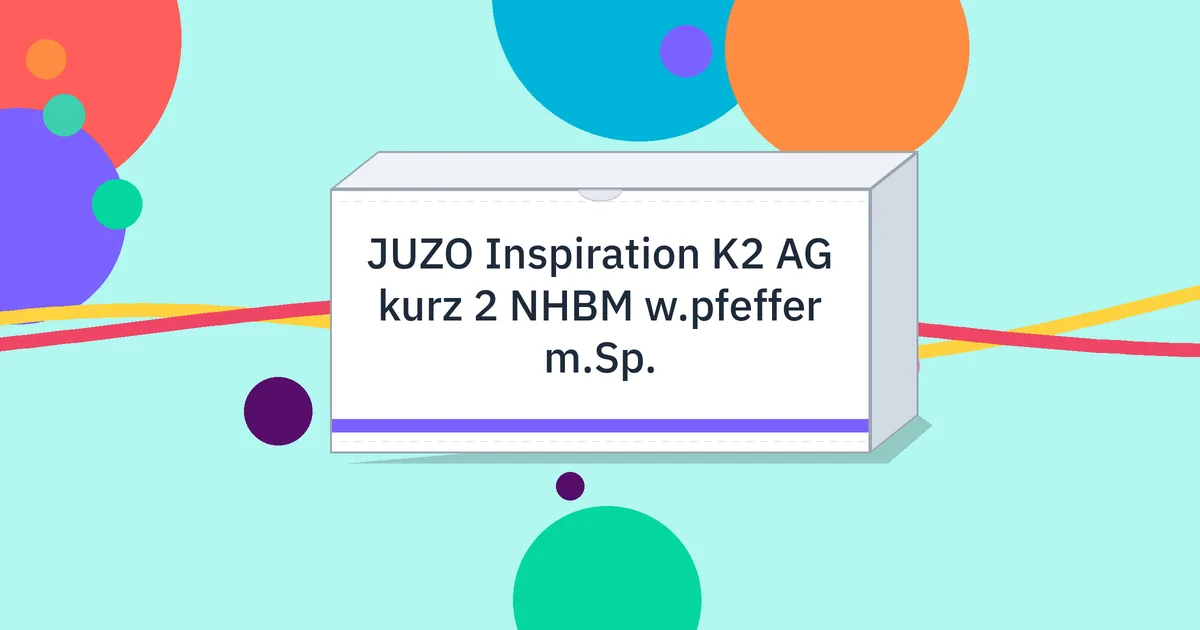 Symbolbild: Packung mit der Aufschrift JUZO Inspiration K2 AG kurz 2 NHBM w.pfeffer m.Sp. (PZN 14921241) – Verfügbarkeit und Bezug in Apotheken in Frankfurt am Main