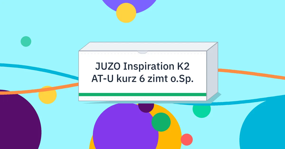 Symbolbild: Packung mit der Aufschrift JUZO Inspiration K2 AT-U kurz 6 zimt o.Sp. (PZN 14929633) – Verfügbarkeit und Bezug in Apotheken in Frankfurt am Main