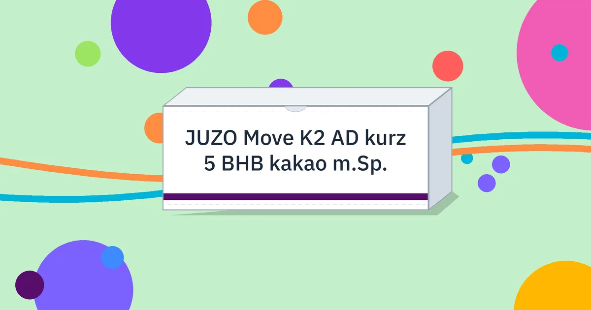 Symbolbild: Packung mit der Aufschrift JUZO Move K2 AD kurz 5 BHB kakao m.Sp. (PZN 18540760) – Verfügbarkeit und Bezug in Apotheken in Frankfurt am Main