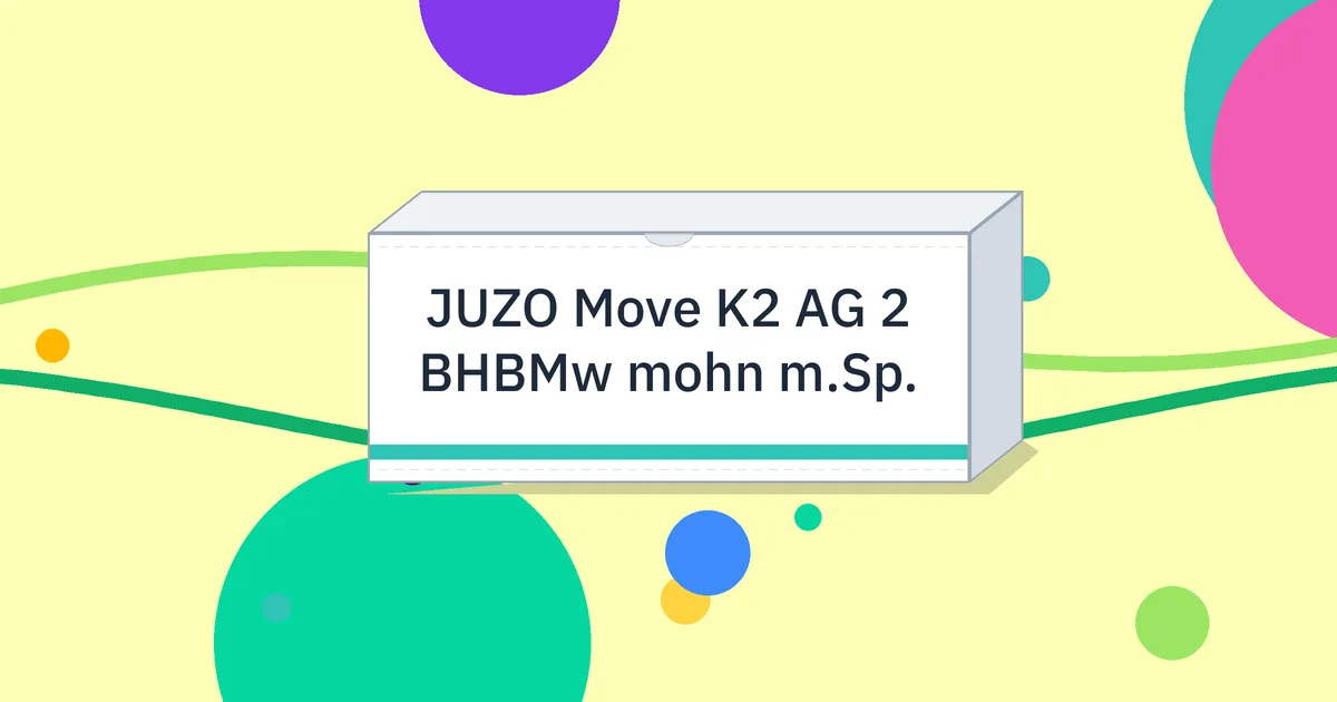 Symbolbild: Packung mit der Aufschrift JUZO Move K2 AG 2 BHBMw mohn m.Sp. (PZN 18556494) – Verfügbarkeit und Bezug in Apotheken in Frankfurt am Main