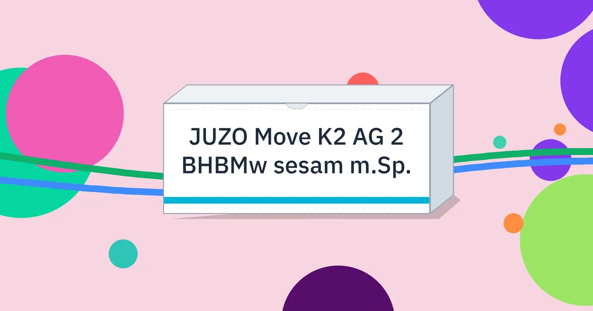 Symbolbild: Packung mit der Aufschrift JUZO Move K2 AG 2 BHBMw sesam m.Sp. (PZN 18524896) – Verfügbarkeit und Bezug in Apotheken in Frankfurt am Main