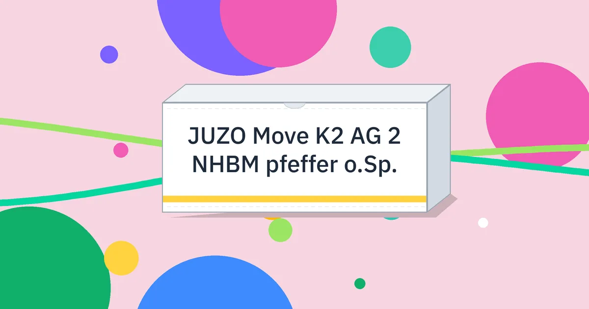 Symbolbild: Packung mit der Aufschrift JUZO Move K2 AG 2 NHBM pfeffer o.Sp. (PZN 16642723) – Verfügbarkeit und Bezug in Apotheken in Frankfurt am Main