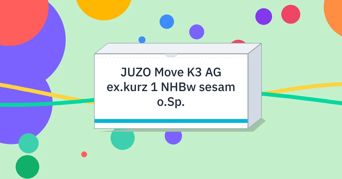 Symbolbild: Packung mit der Aufschrift JUZO Move K3 AG ex.kurz 1 NHBw sesam o.Sp. (PZN 18584467) – Verfügbarkeit und Bezug in Apotheken in Frankfurt am Main