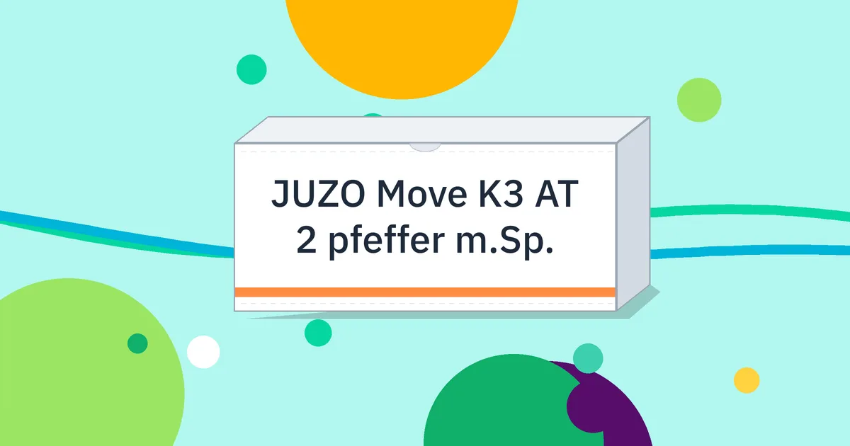 Symbolbild: Packung mit der Aufschrift JUZO Move K3 AT 2 pfeffer m.Sp. (PZN 20676774) – Verfügbarkeit und Bezug in Apotheken in Frankfurt am Main