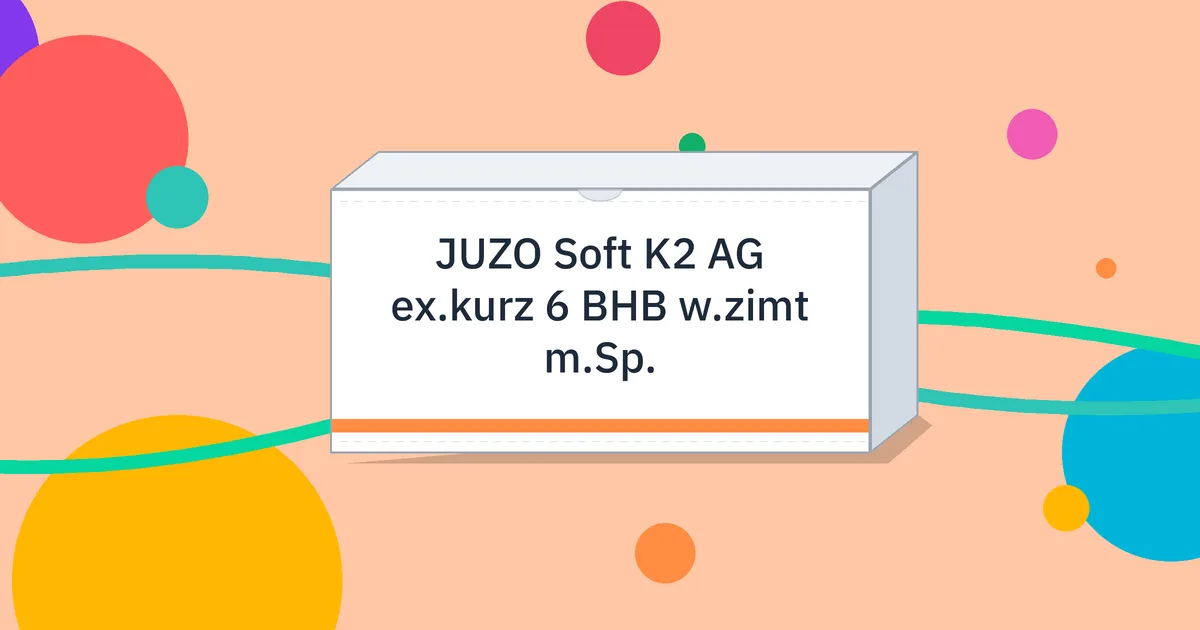 Symbolbild: Packung mit der Aufschrift JUZO Soft K2 AG ex.kurz 6 BHB w.zimt m.Sp. (PZN 14843305) – Verfügbarkeit und Bezug in Apotheken in Frankfurt am Main