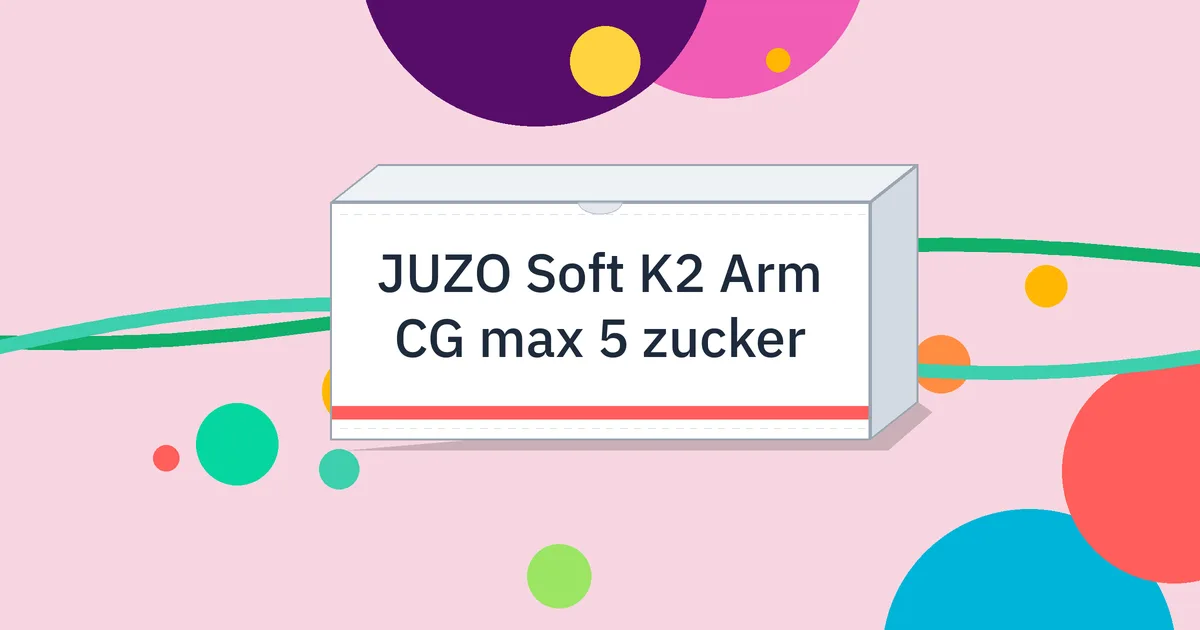 Symbolbild: Packung mit der Aufschrift JUZO Soft K2 Arm CG max 5 zucker (PZN 15513691) – Verfügbarkeit und Bezug in Apotheken in Frankfurt am Main