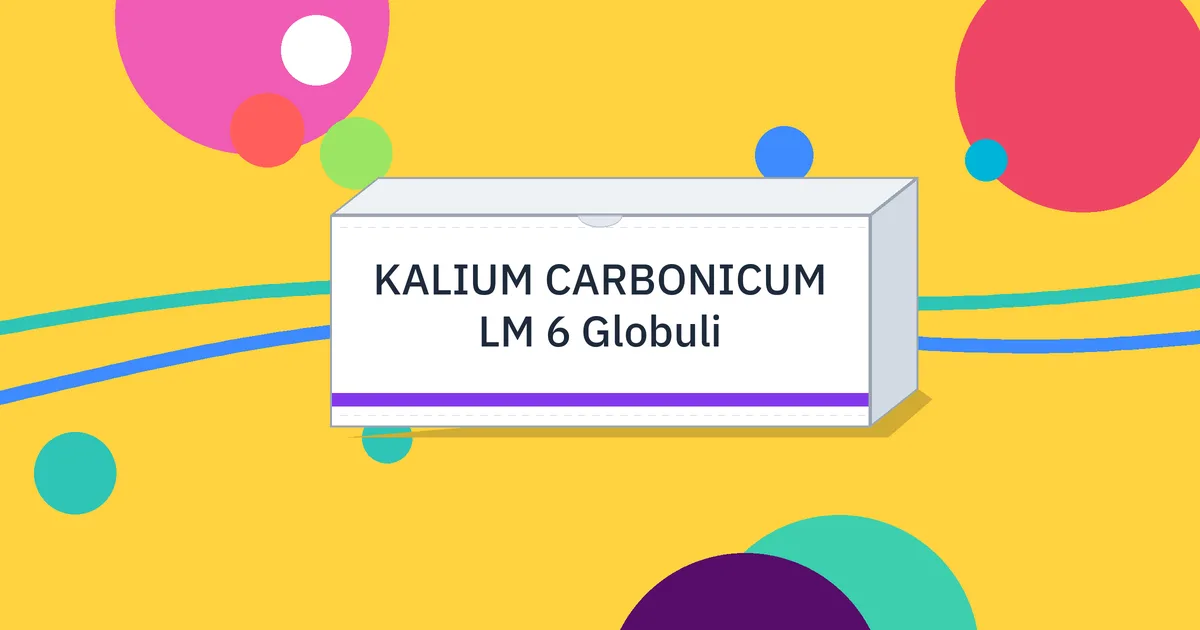Symbolbild: Packung mit der Aufschrift KALIUM CARBONICUM LM 6 Globuli (PZN 16163460) – Verfügbarkeit und Bezug in Apotheken in Frankfurt am Main
