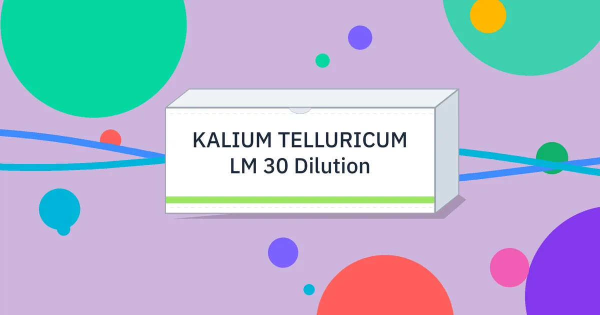 Symbolbild: Packung mit der Aufschrift KALIUM TELLURICUM LM 30 Dilution (PZN 12927452) – Verfügbarkeit und Bezug in Apotheken in Frankfurt am Main
