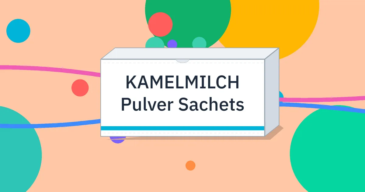 Symbolbild: Packung mit der Aufschrift KAMELMILCH Pulver Sachets (PZN 16010762) – Verfügbarkeit und Bezug in Apotheken in Frankfurt am Main