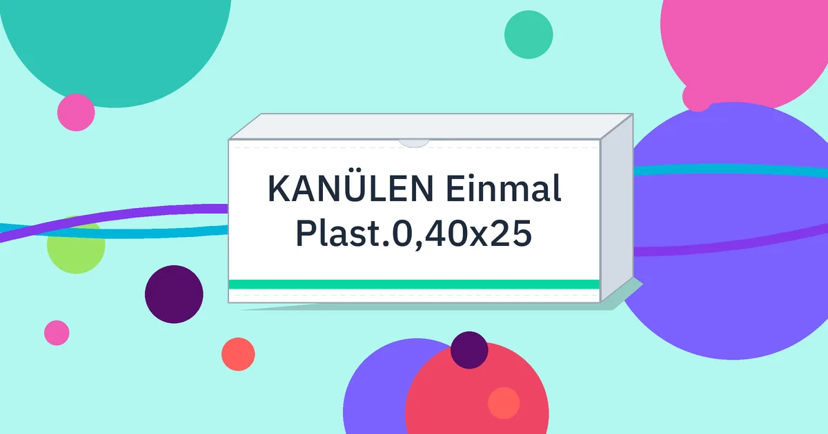 Symbolbild: Packung mit der Aufschrift KANÜLEN Einmal Plast.0,40x25 (PZN 01964674) – Verfügbarkeit und Bezug in Apotheken in Frankfurt am Main