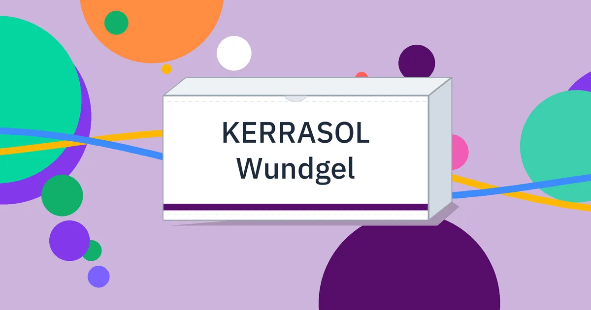 Symbolbild: Packung mit der Aufschrift KERRASOL Wundgel (PZN 13909232) – Verfügbarkeit und Bezug in Apotheken in Frankfurt am Main