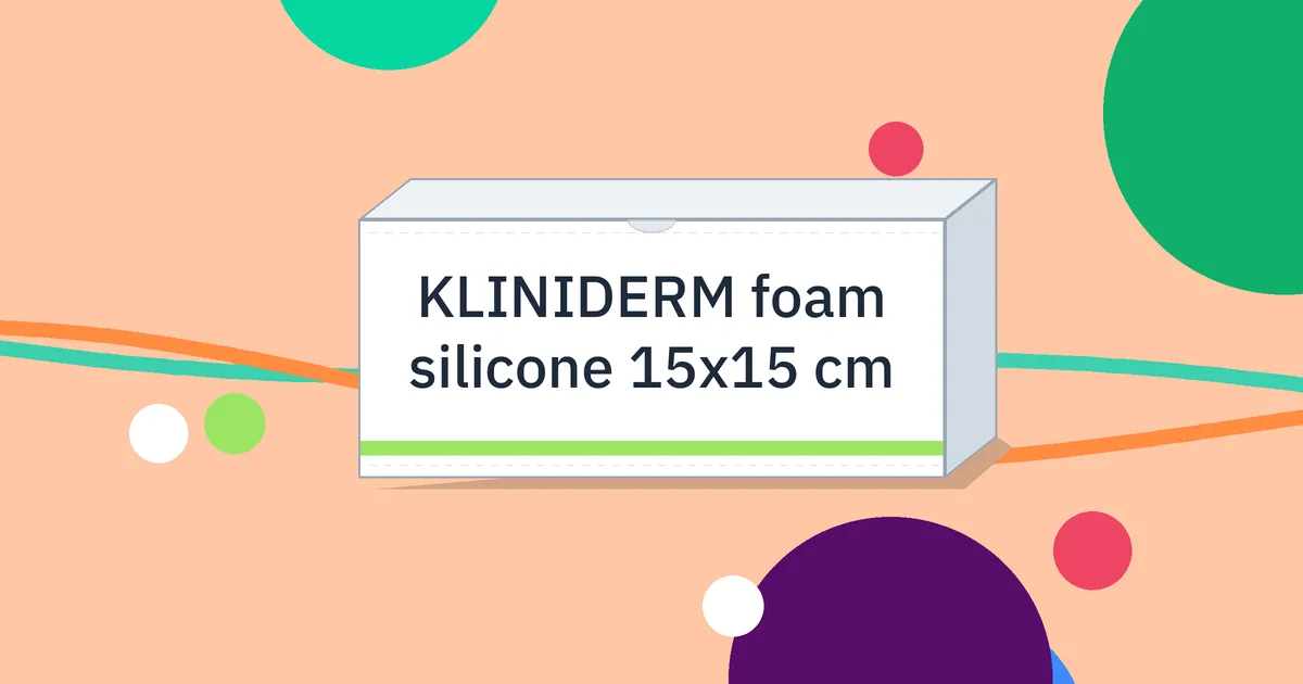 Symbolbild: Packung mit der Aufschrift KLINIDERM foam silicone 15x15 cm (PZN 10928938) – Verfügbarkeit und Bezug in Apotheken in Frankfurt am Main