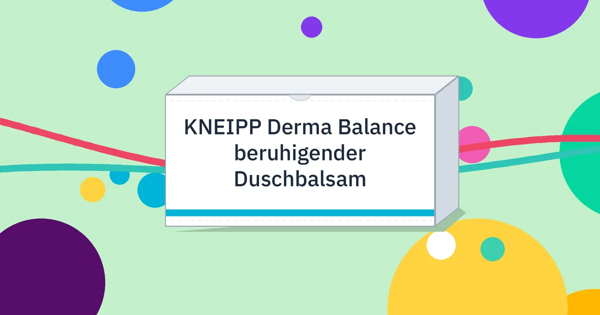 Symbolbild: Packung mit der Aufschrift KNEIPP Derma Balance beruhigender Duschbalsam (PZN 19829356) – Verfügbarkeit und Bezug in Apotheken in Frankfurt am Main
