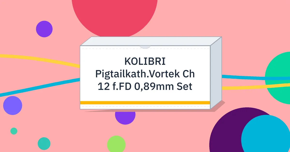 Symbolbild: Packung mit der Aufschrift KOLIBRI Pigtailkath.Vortek Ch 12 f.FD 0,89mm Set (PZN 17999309) – Verfügbarkeit und Bezug in Apotheken in Frankfurt am Main