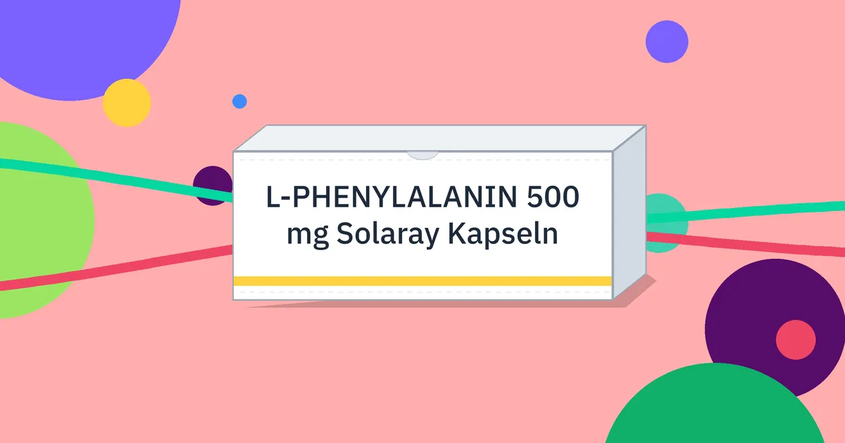 Symbolbild: Packung mit der Aufschrift L-PHENYLALANIN 500 mg Solaray Kapseln (PZN 07556539) – Verfügbarkeit und Bezug in Apotheken in Frankfurt am Main