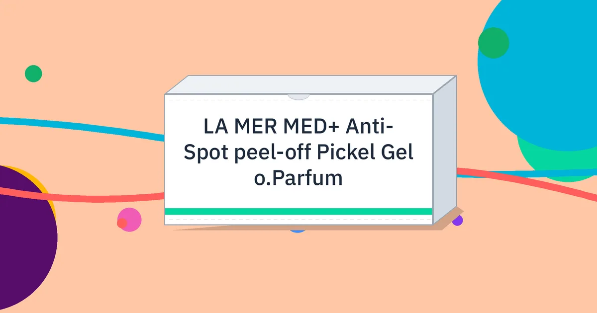 Symbolbild: Packung mit der Aufschrift LA MER MED+ Anti-Spot peel-off Pickel Gel o.Parfum (PZN 14240392) – Verfügbarkeit und Bezug in Apotheken in Frankfurt am Main