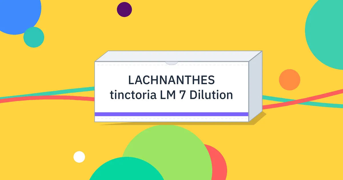 Symbolbild: Packung mit der Aufschrift LACHNANTHES tinctoria LM 7 Dilution (PZN 13520296) – Verfügbarkeit und Bezug in Apotheken in Frankfurt am Main