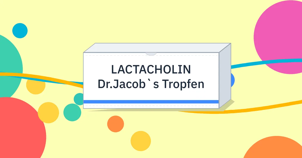 Symbolbild: Packung mit der Aufschrift LACTACHOLIN Dr.Jacob`s Tropfen (PZN 09755295) – Verfügbarkeit und Bezug in Apotheken in Frankfurt am Main