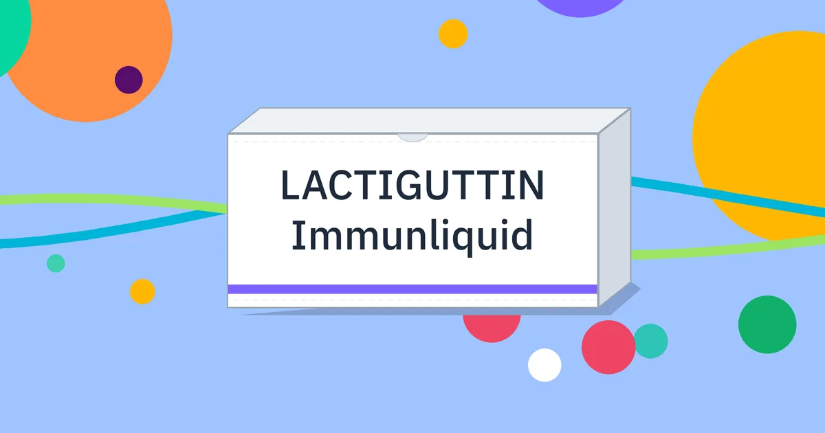 Symbolbild: Packung mit der Aufschrift LACTIGUTTIN Immunliquid (PZN 10228603) – Verfügbarkeit und Bezug in Apotheken in Frankfurt am Main
