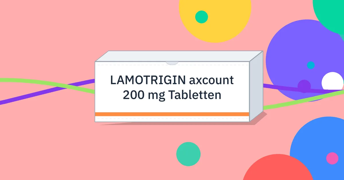 Symbolbild: Packung mit der Aufschrift LAMOTRIGIN axcount 200 mg Tabletten (PZN 04920217) – Verfügbarkeit und Bezug in Apotheken in Frankfurt am Main