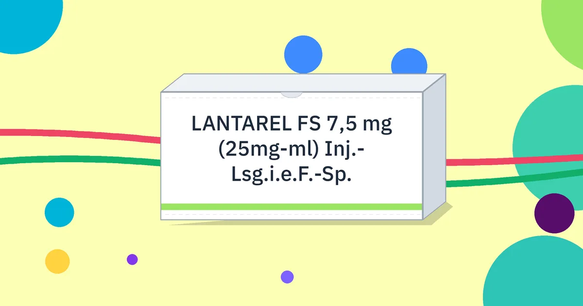 Symbolbild: Packung mit der Aufschrift LANTAREL FS 7,5 mg (25mg-ml) Inj.-Lsg.i.e.F.-Sp. (PZN 09221381) – Verfügbarkeit und Bezug in Apotheken in Frankfurt am Main