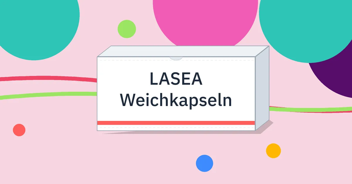 Symbolbild: Packung mit der Aufschrift LASEA Weichkapseln (PZN 05489603) – Verfügbarkeit und Bezug in Apotheken in Frankfurt am Main
