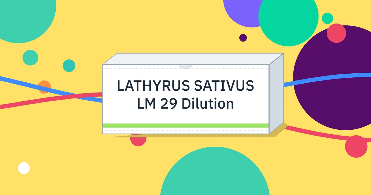 Symbolbild: Packung mit der Aufschrift LATHYRUS SATIVUS LM 29 Dilution (PZN 13523780) – Verfügbarkeit und Bezug in Apotheken in Frankfurt am Main