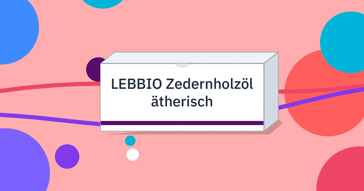 Symbolbild: Packung mit der Aufschrift LEBBIO Zedernholzöl ätherisch (PZN 19408502) – Verfügbarkeit und Bezug in Apotheken in Frankfurt am Main