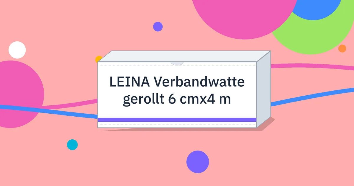 Symbolbild: Packung mit der Aufschrift LEINA Verbandwatte gerollt 6 cmx4 m (PZN 08716330) – Verfügbarkeit und Bezug in Apotheken in Frankfurt am Main